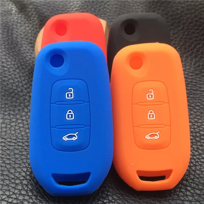 Silicone-Car-Key-Car-Case-Cover-for-Renault-Kadjar-3-Button-Floding-Key ...