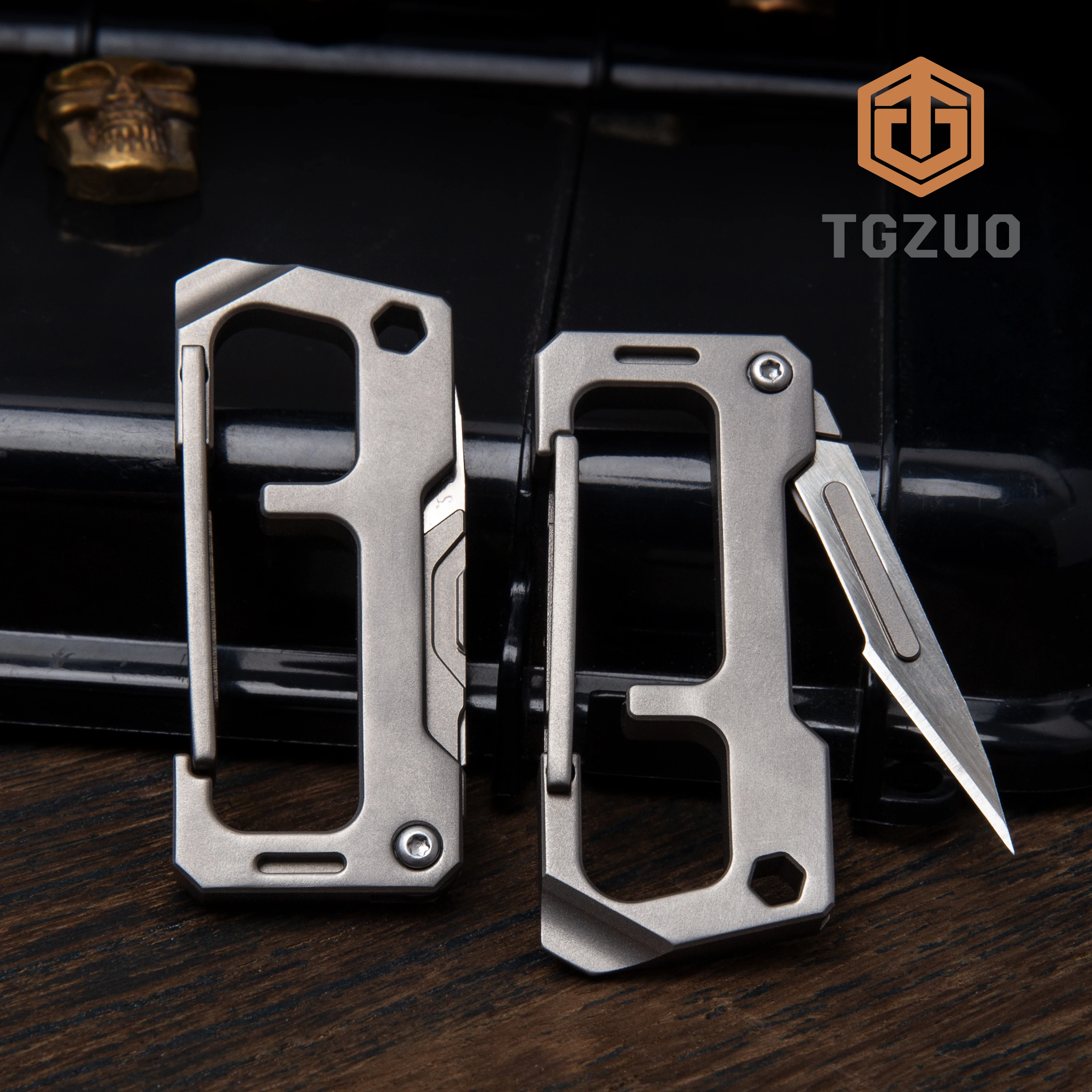 Titanium-Keychain-Multifunction-Car-Key-Chain-Folding-Knife-Unboxing ...