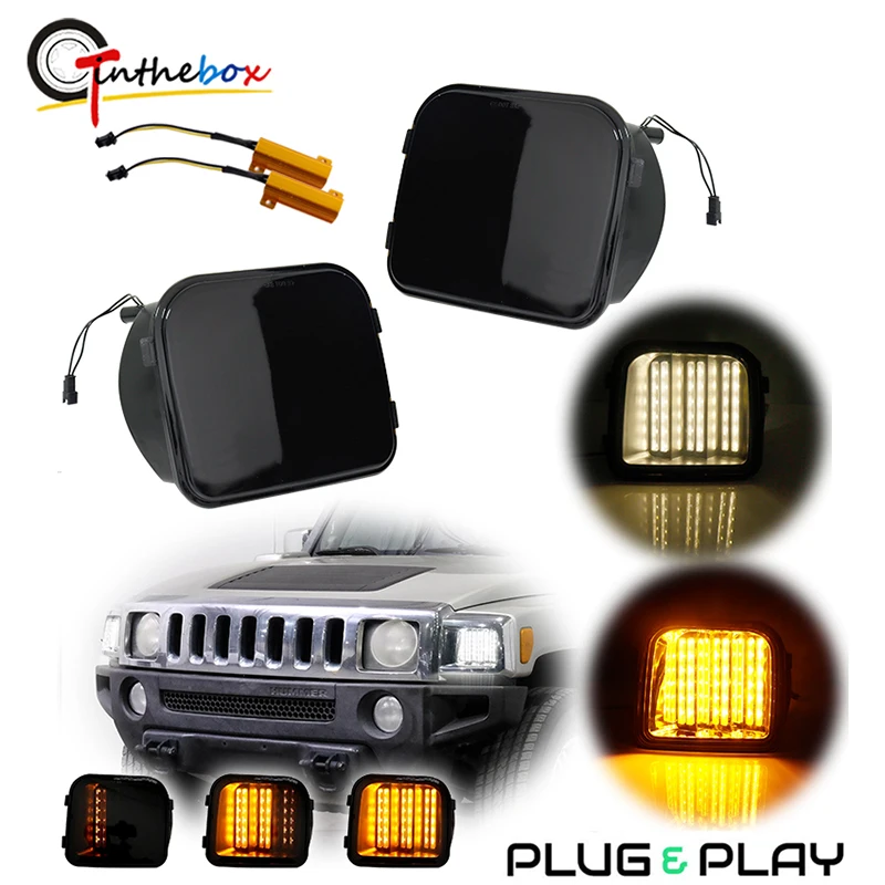 Gtinthebox Dual-color Sequential Amber Led Front Bumper Turn Signal ...