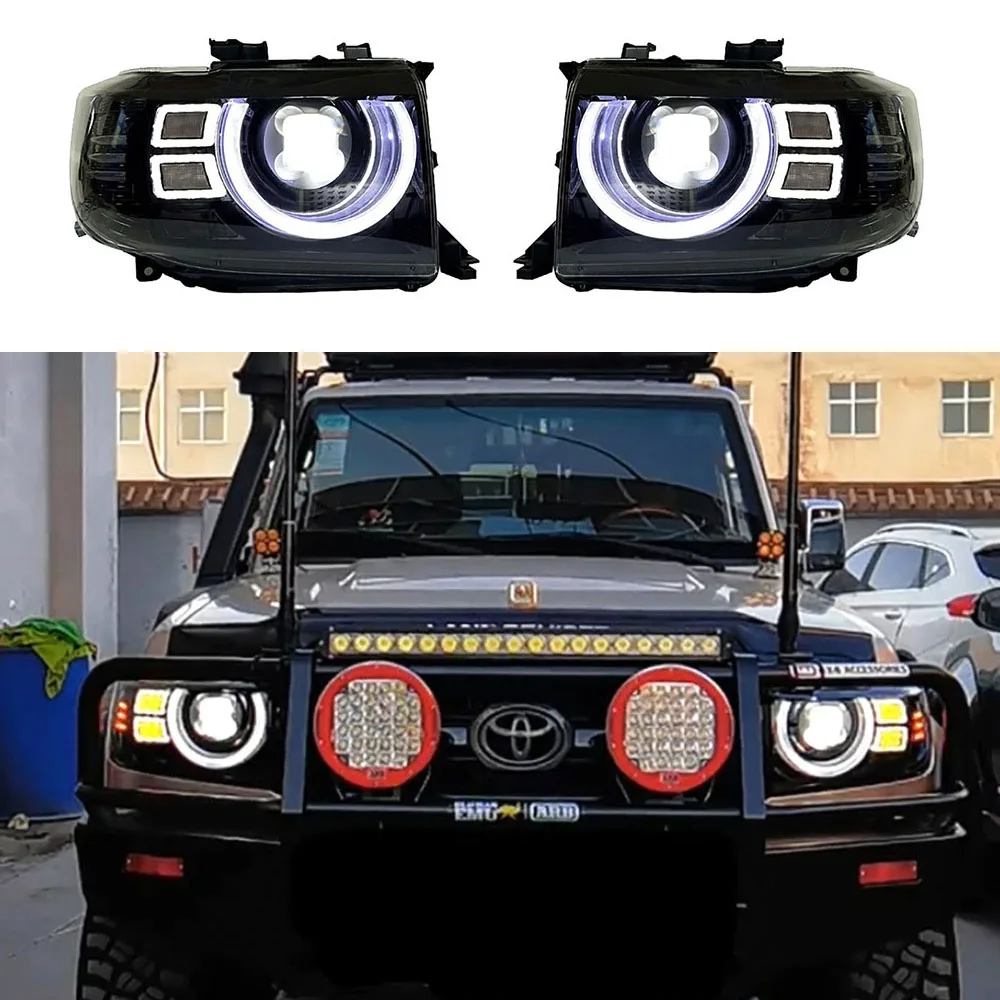 1-Pair-Front-Headlight-Assembly-For-Toyota-Land-Cruiser-LC70-LC73-LC76 ...