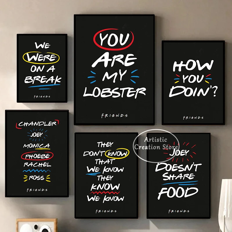 Classic-TV-Show-Friends-Slogans-How-You-Doin-Print-Canvas-Painting-Wall ...