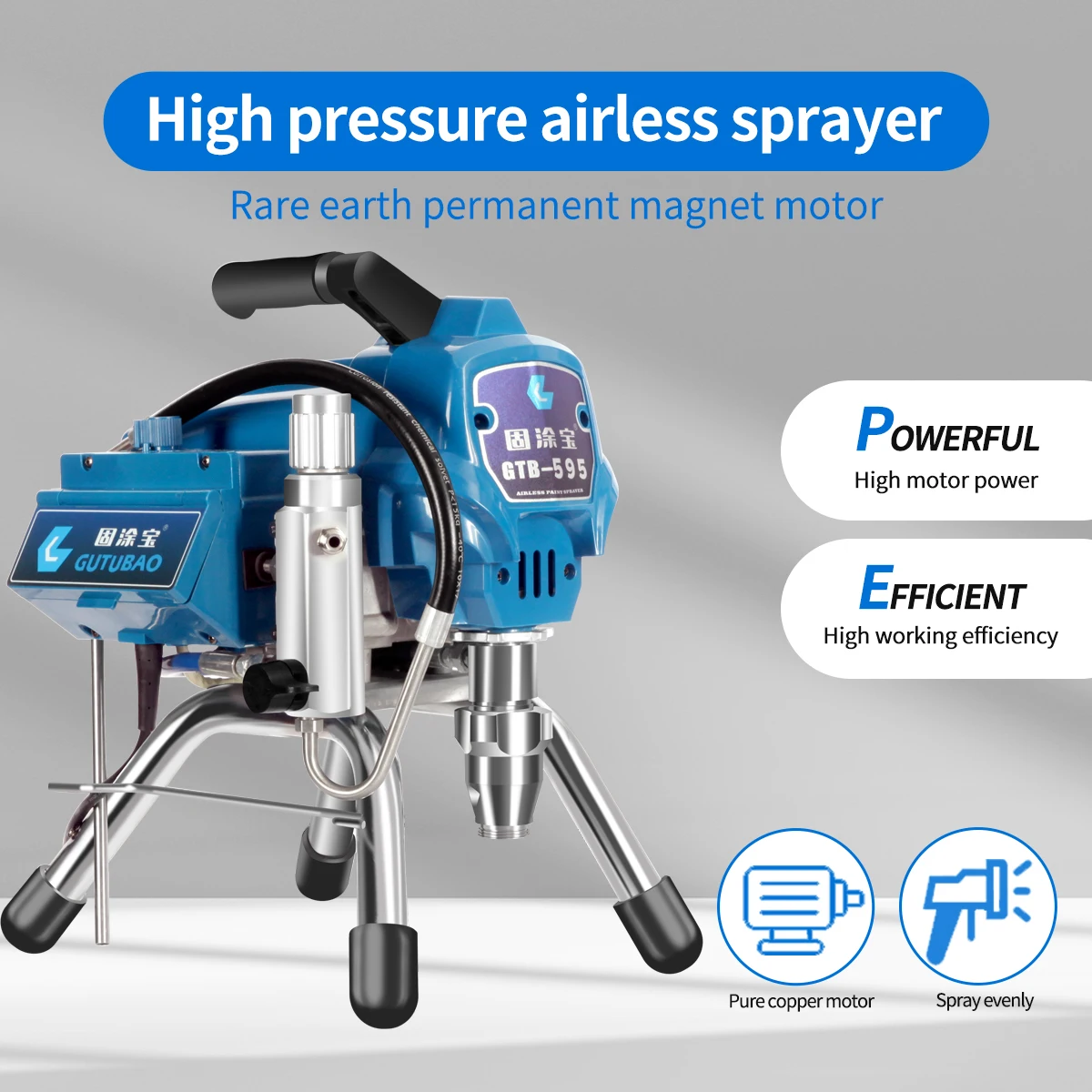 Professional-Airless-Sprayer-Piston-Pump-Spray-Gun-2200W-2-5L-Airless ...
