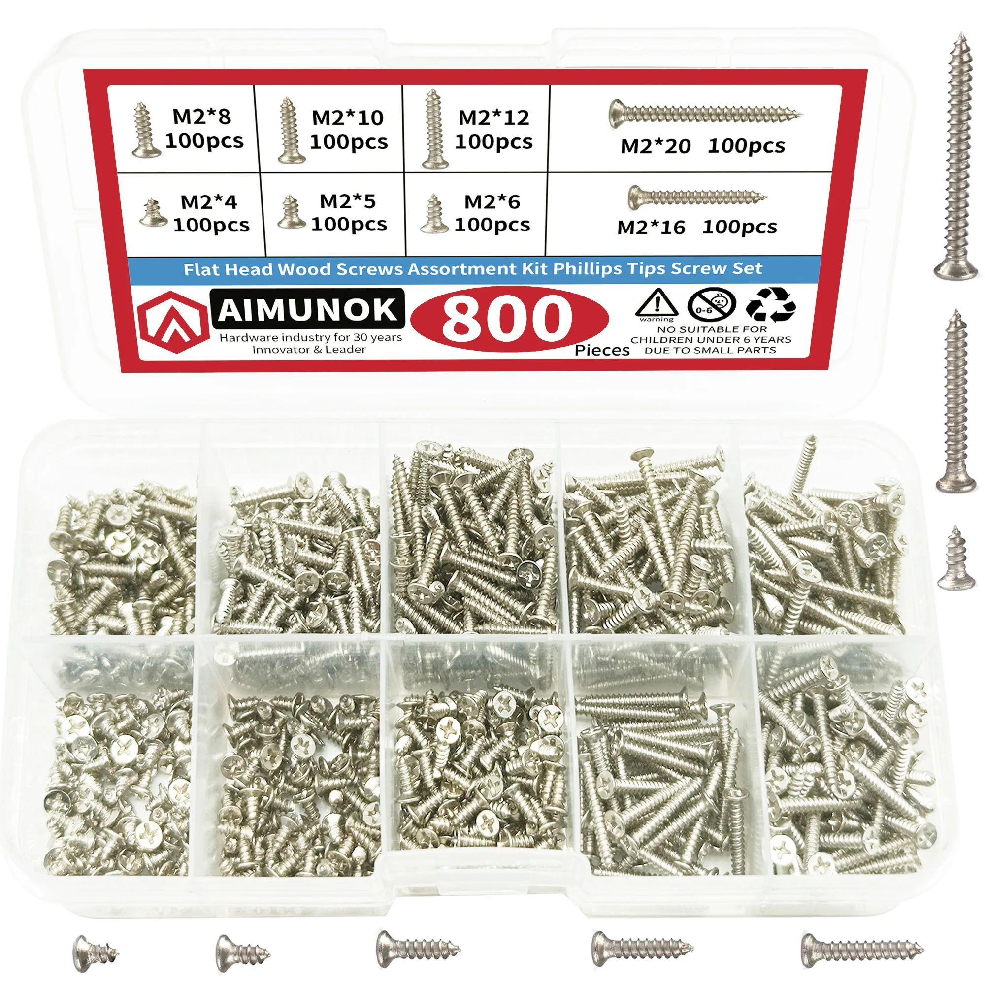 800pcs-M2-Self-Tapping-Screw-Assortment-Kit-Tapping-Screw-Assortment ...