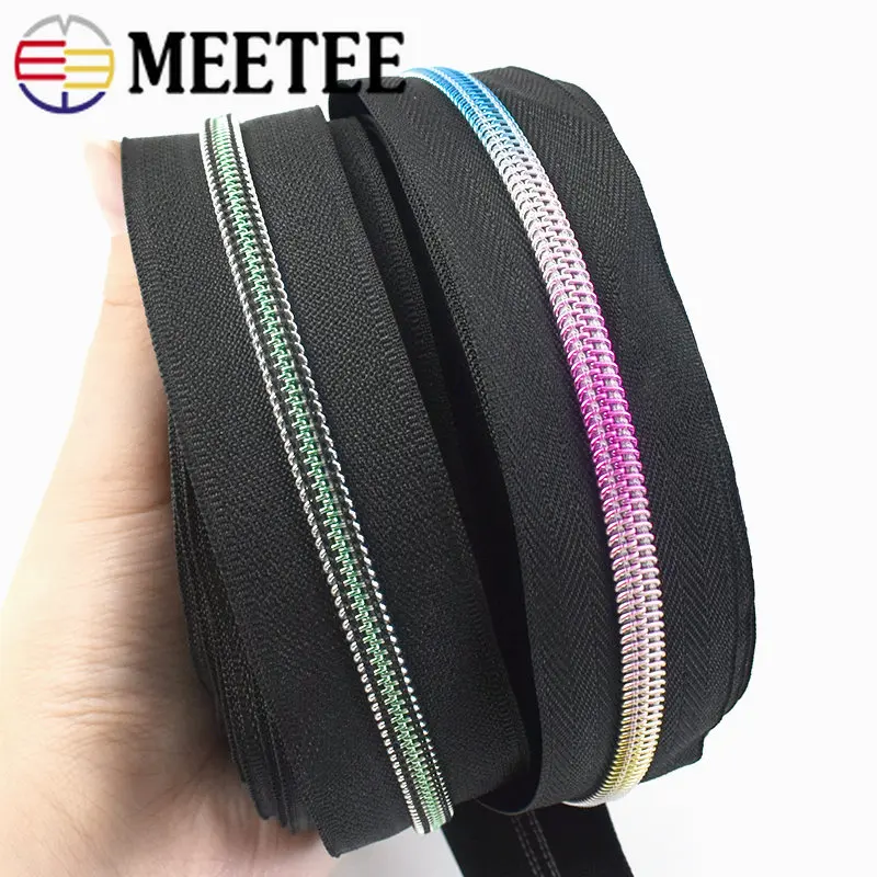 3/5/10meters Meetee 3#5#8# Nylon Zipper Coil Colored Teeth Open-end ...