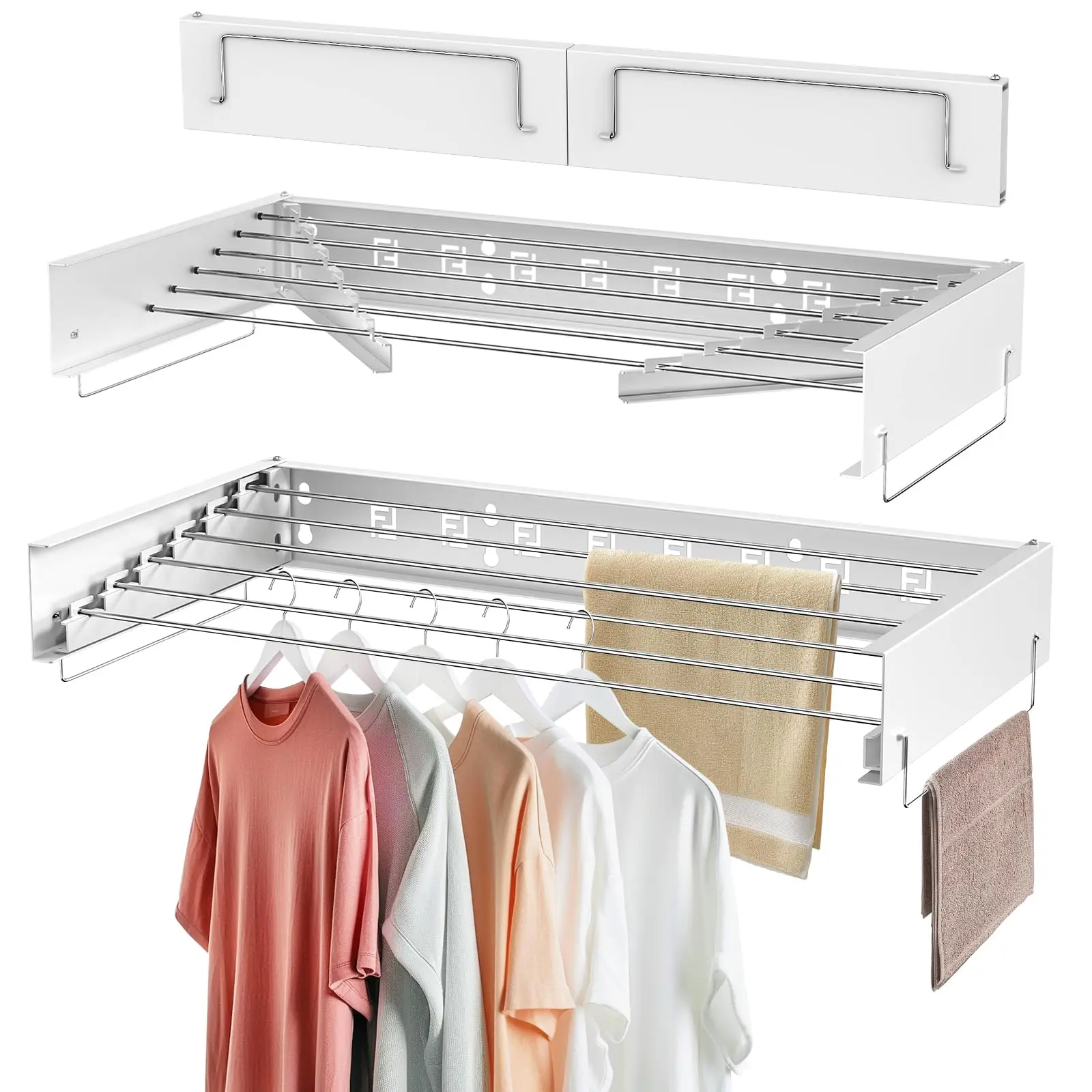 Space-Saving-Laundry-Drying-Rack-Wall-Mounted-Foldable-Laundry-Rack ...