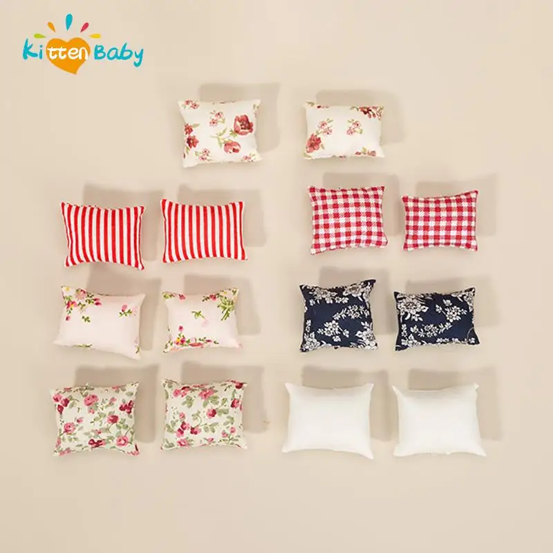 2 Coussins En Forme De Fleurs Miniatures Pour Maison De Poupée, Pour Canapé Ou Lit, 1/12 ...