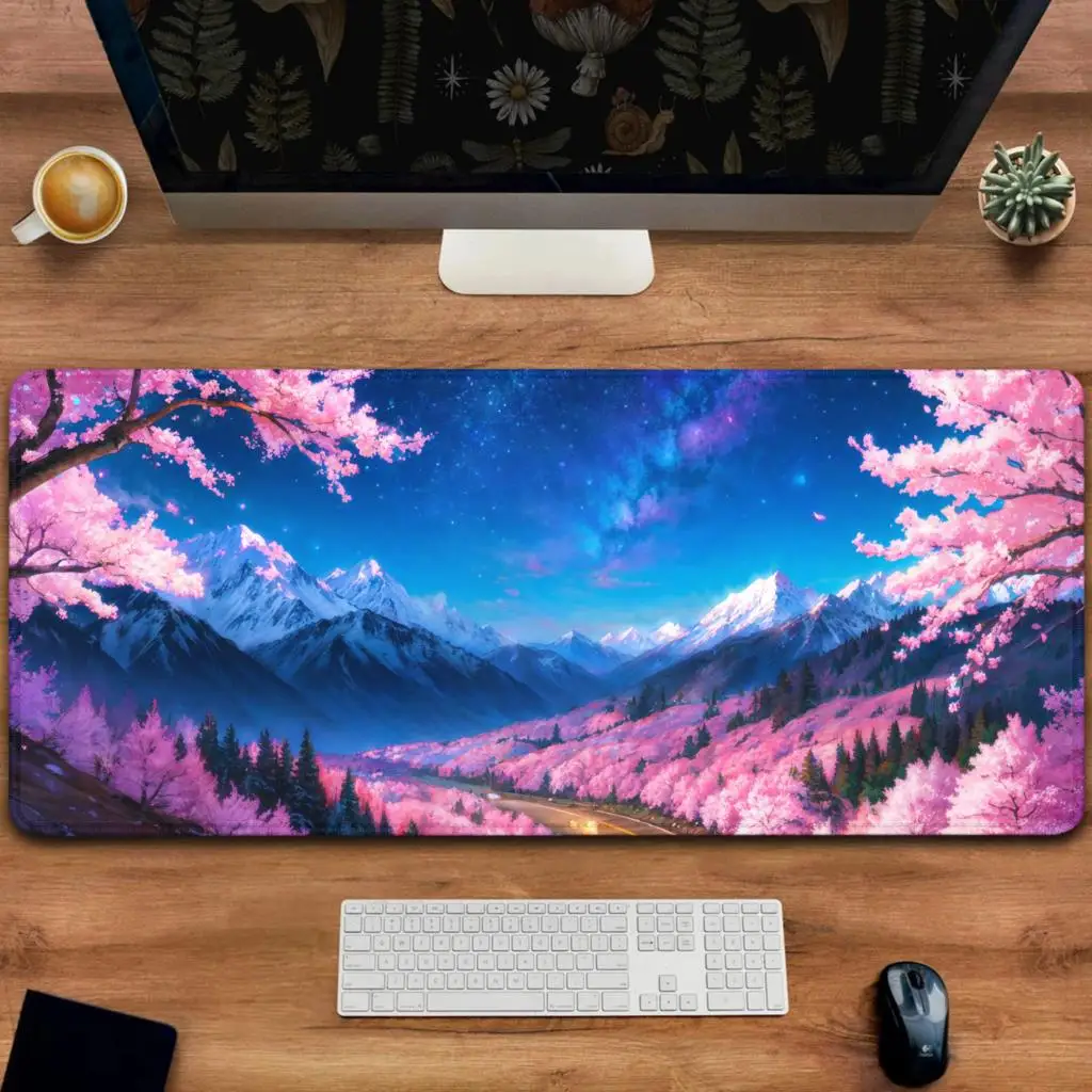 Sakura-Mouse-Pad-900x400-700x300-Cherry-Blossom-Forest-Snow-Mountain ...