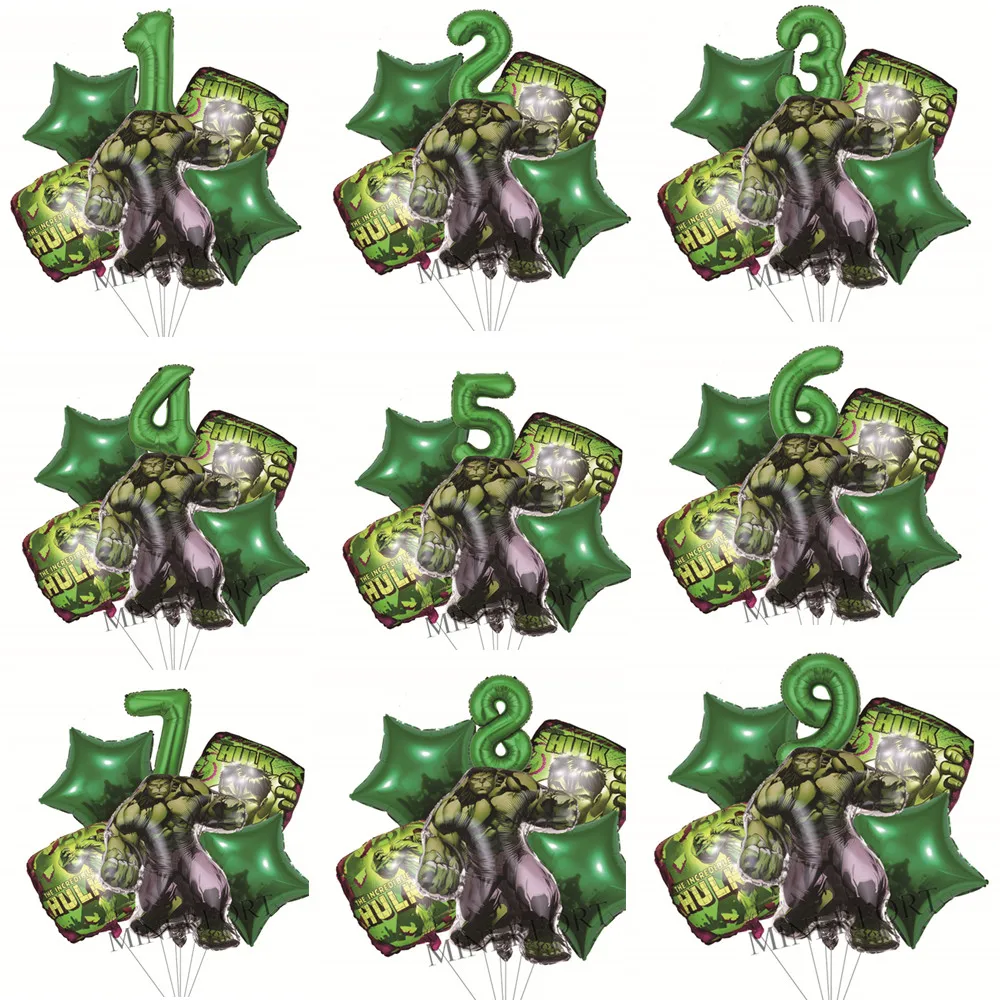 The Incredible Hulk Wristbands Party Foil Balloons Hulk Birthday Party ...