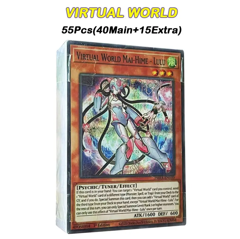 YU GI OH Board Game 55 Pcs/Set Yugioh Cards VIRTUAL WORLD Deck English ...