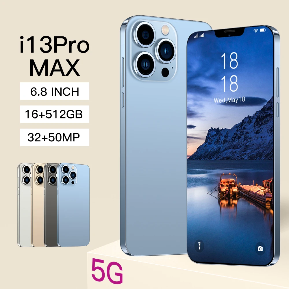 Global Version I13 Pro Max 6.8 Inch 6800mah Smartphone 5g Android 11 16gb 512gb Celular 10 Core ...