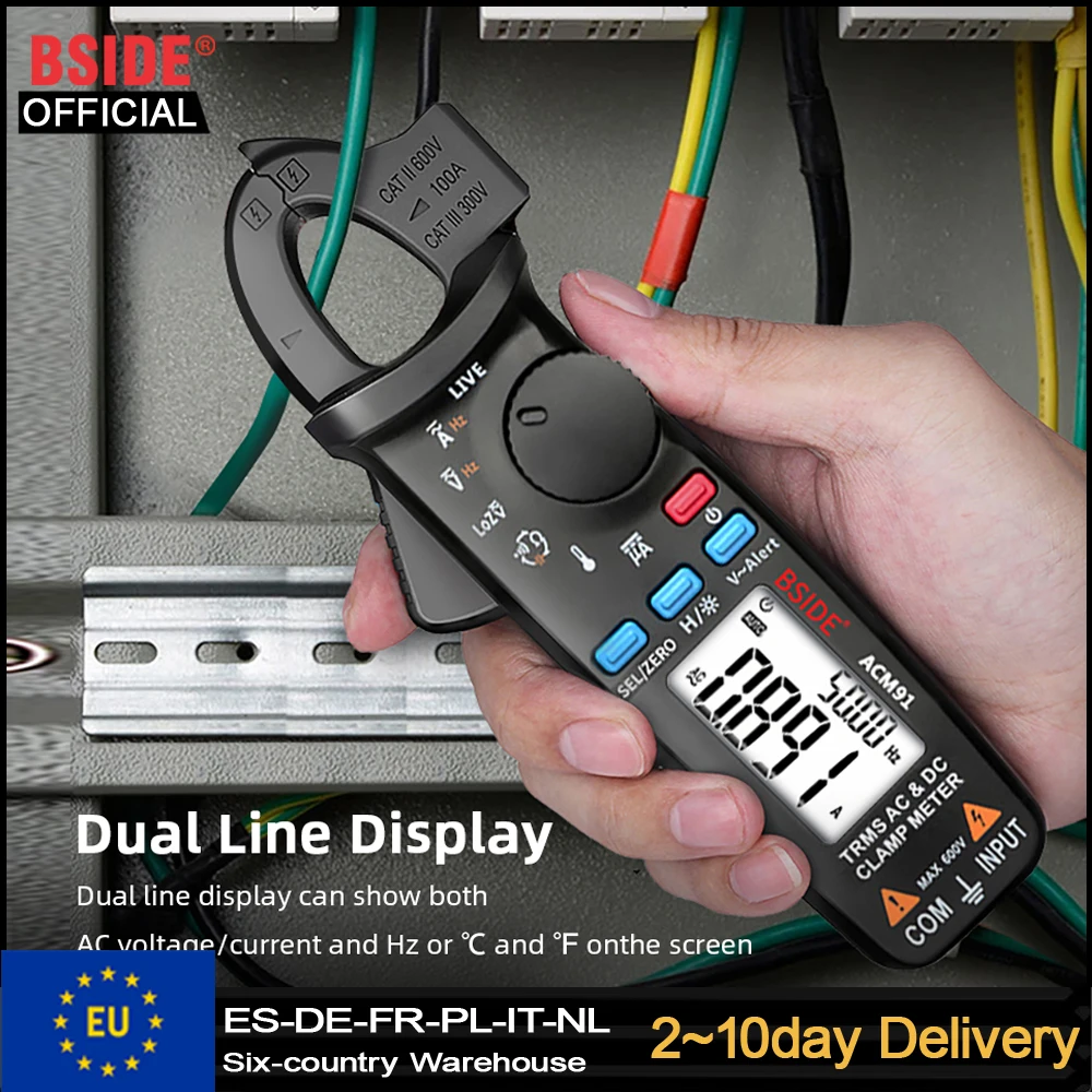 BSIDE Digital Clamp Meter Professional 1mA Resolution Ammeter Pliers ...