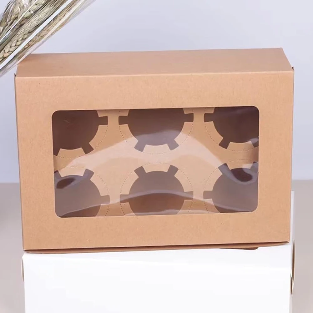 Cookie Boxes with Window and Inserts 6 Count Food Grade Treat Boxes ...