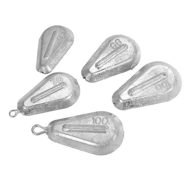 Flat Lead Sinker with Hanging Ring Fishing Weights 10g/20g/40g/60g/80g ...