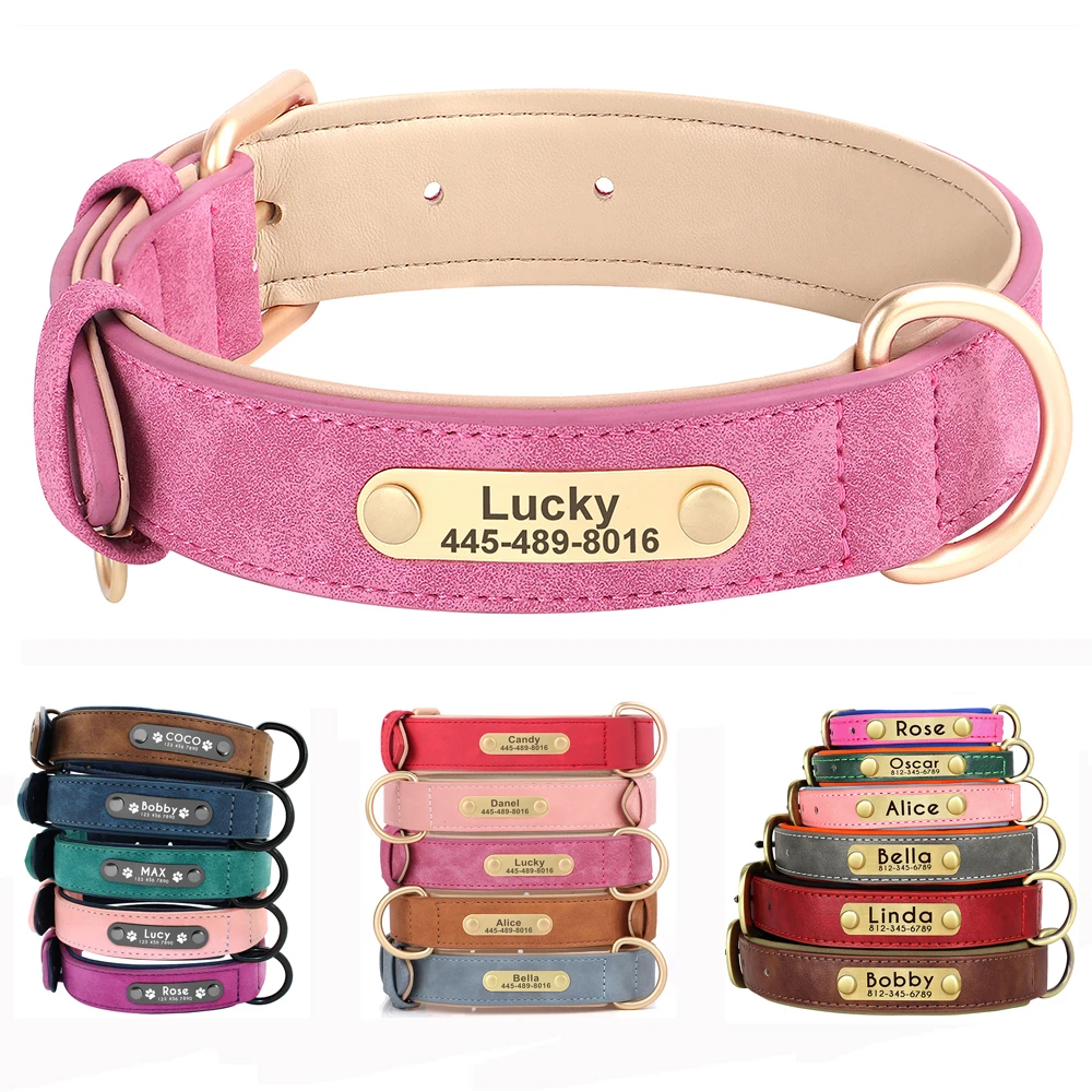 Custom-Leather-Dog-Collar-Personalized-Collars-with-Free-Engraved ...