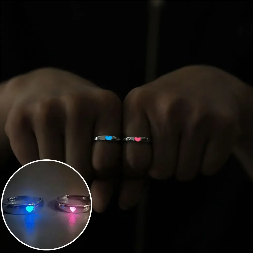 Creative-Couple-Heart-shape-Glow-Ring-with-Simple-Color-Changing-Finger ...