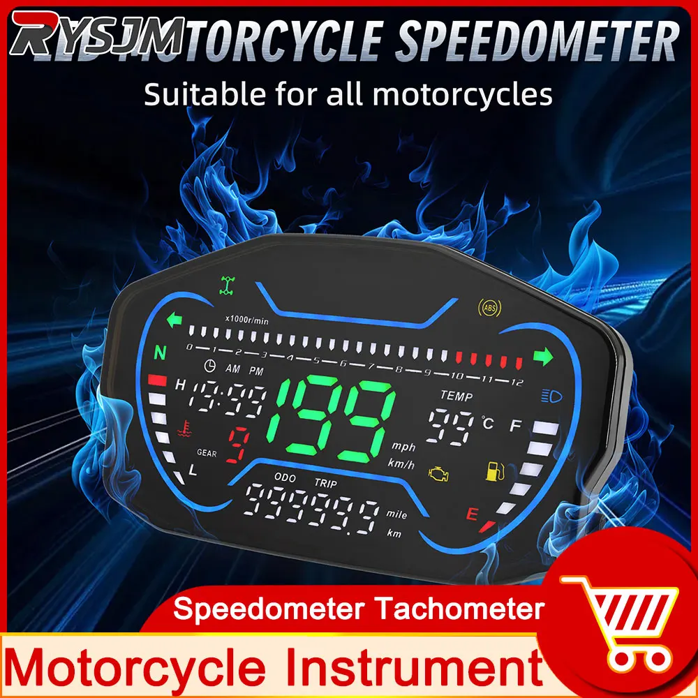 Universal Speedometer RPM Motorcycle Meter GPS Speed Meter Digital ...