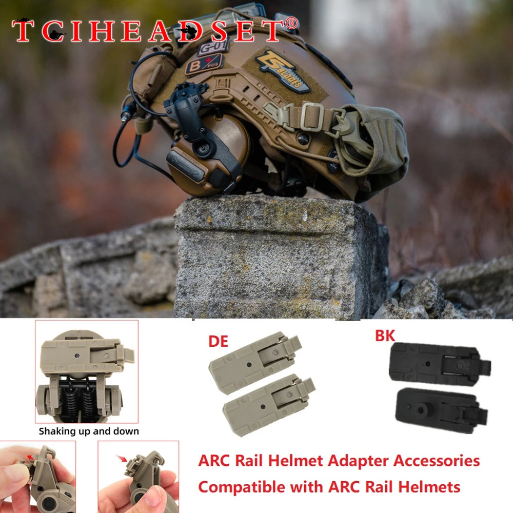 Tactical Headset Helmet Bracket ARC Rail Adapter Converts To Compatible ...