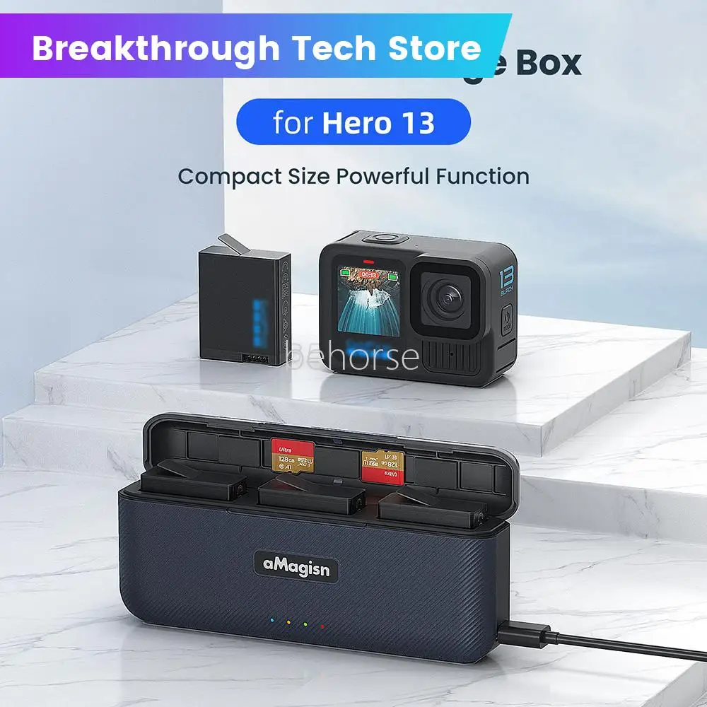 Quick-Charge-Charging-Case-For-GoPro-Hero-13-LED-3-Way-Battery-Charge ...