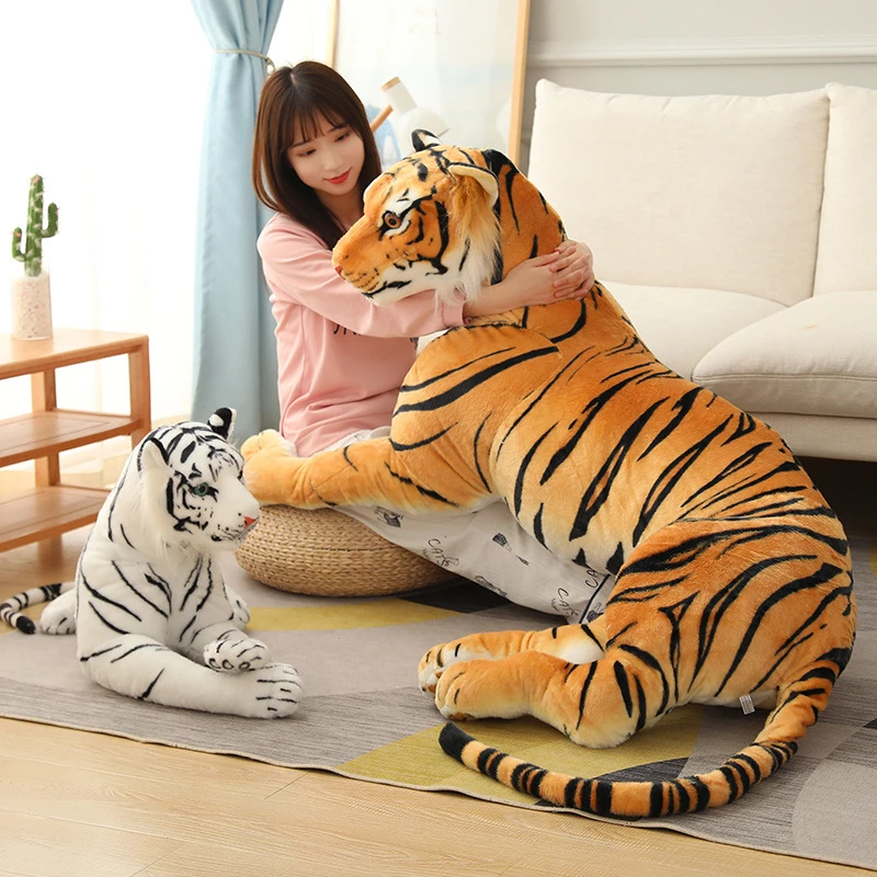 Giant Real Life Tiger Plush Toys Stuffed Soft Wild Animals Simulation ...