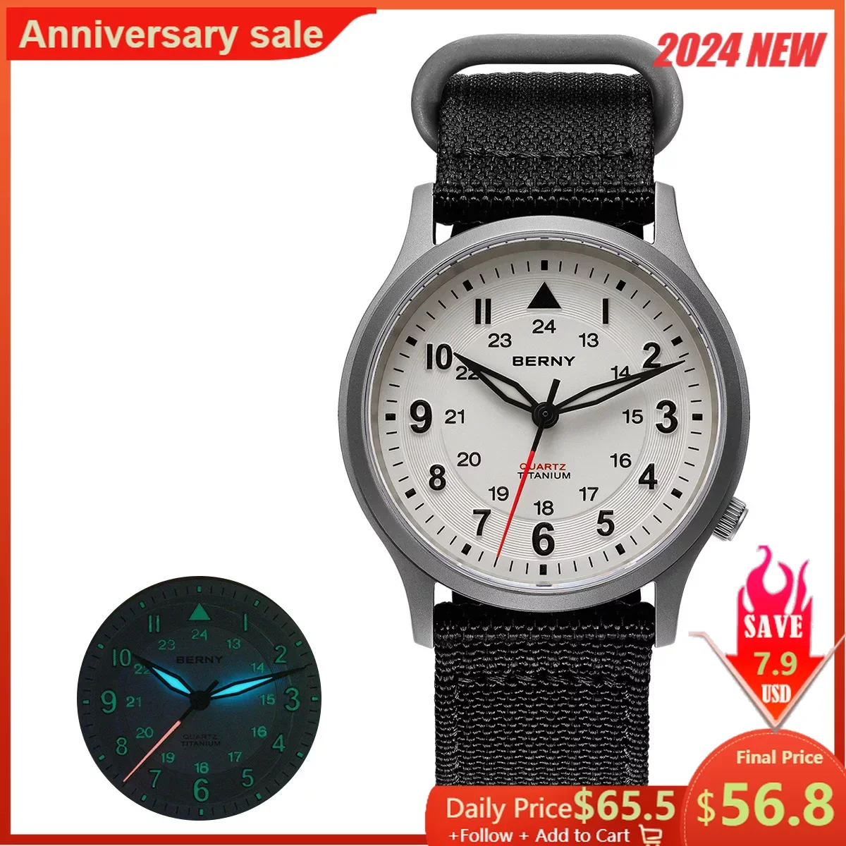 Berny-Titanium-Rel-gio-de-pulso-masculino-movimento-quartzo-japon-s ...