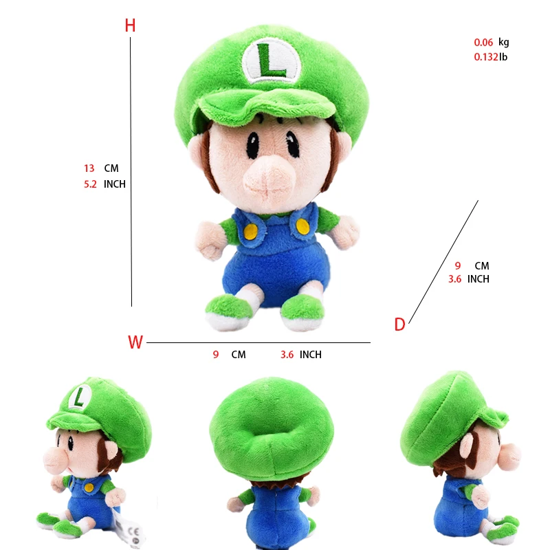 Mario Bros Plush Toys Luigi Yoshi Princess Peach Toadette Bowser JR ...