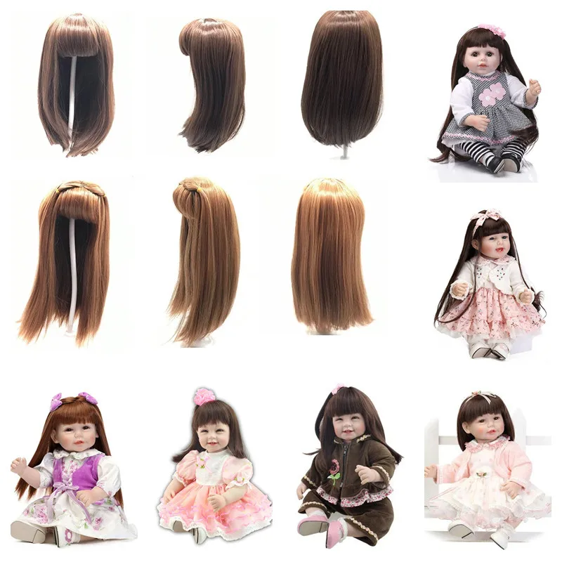 Silicone Reborn Doll Long Hair Wig Fits For Doll Head Circumference ...