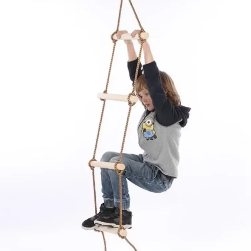 Children Climbing Rope Ladder Wooden Material Kids Swing Indoor Outdoor ...