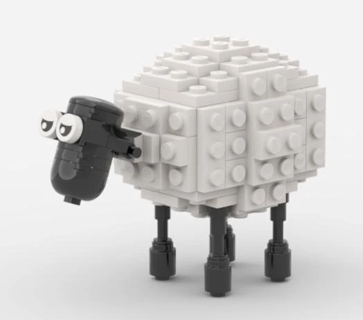 MOC Sheep Block Creative Animals Building Blocks Model Ornament ...