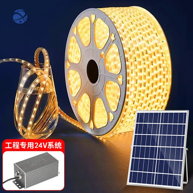 Solar-led-strip-light-50m-24V-IP65-waterproof-outdoor-garden-decor ...