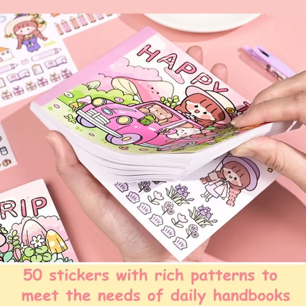 50-Sheets-Book-Non-repetitive-Laptop-Decoration-Cartoon-Waterproof ...
