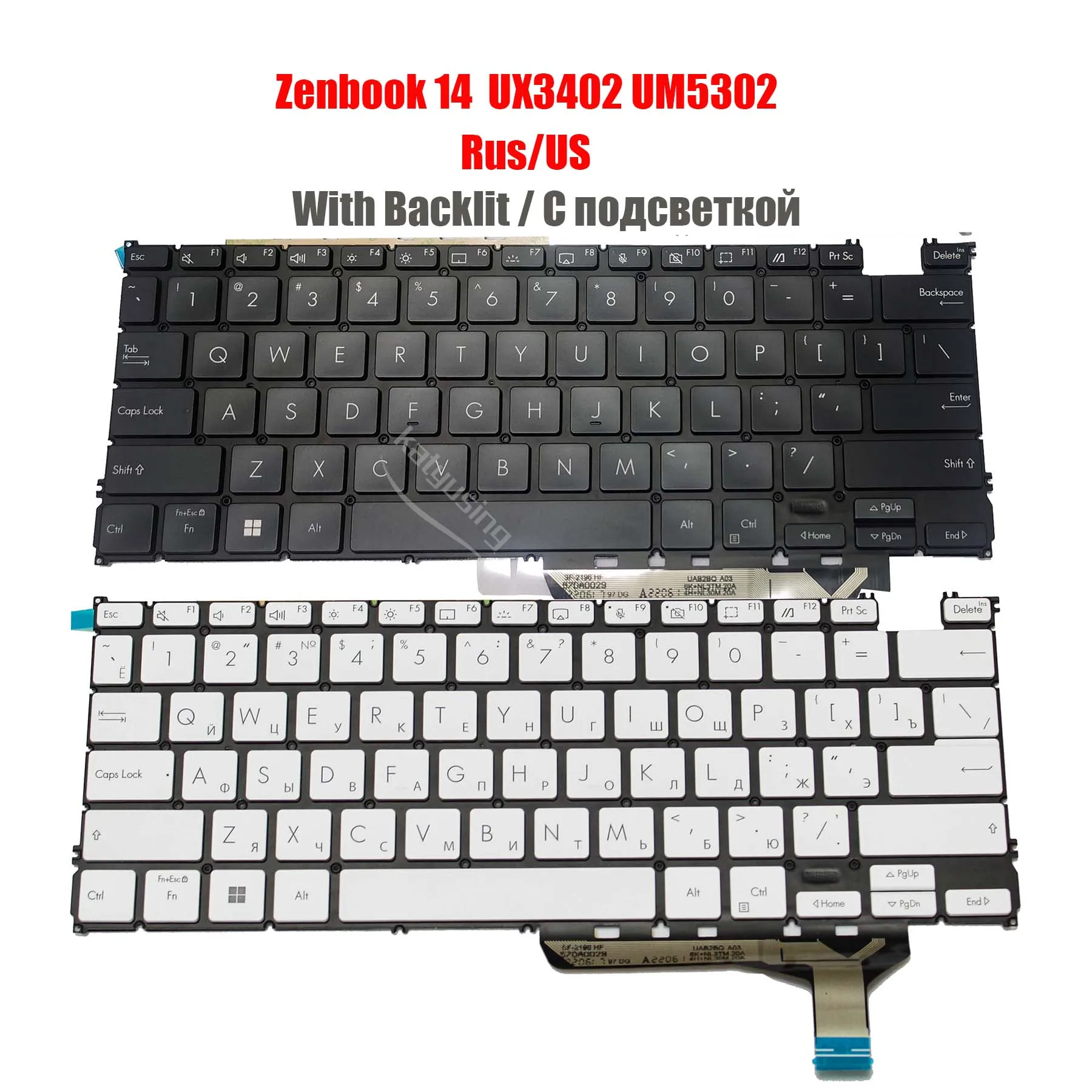 Rus Keyboard for ASUS Zenbook 14 OLED UX3402 UX3402Z UX3402V S13 X13 ...