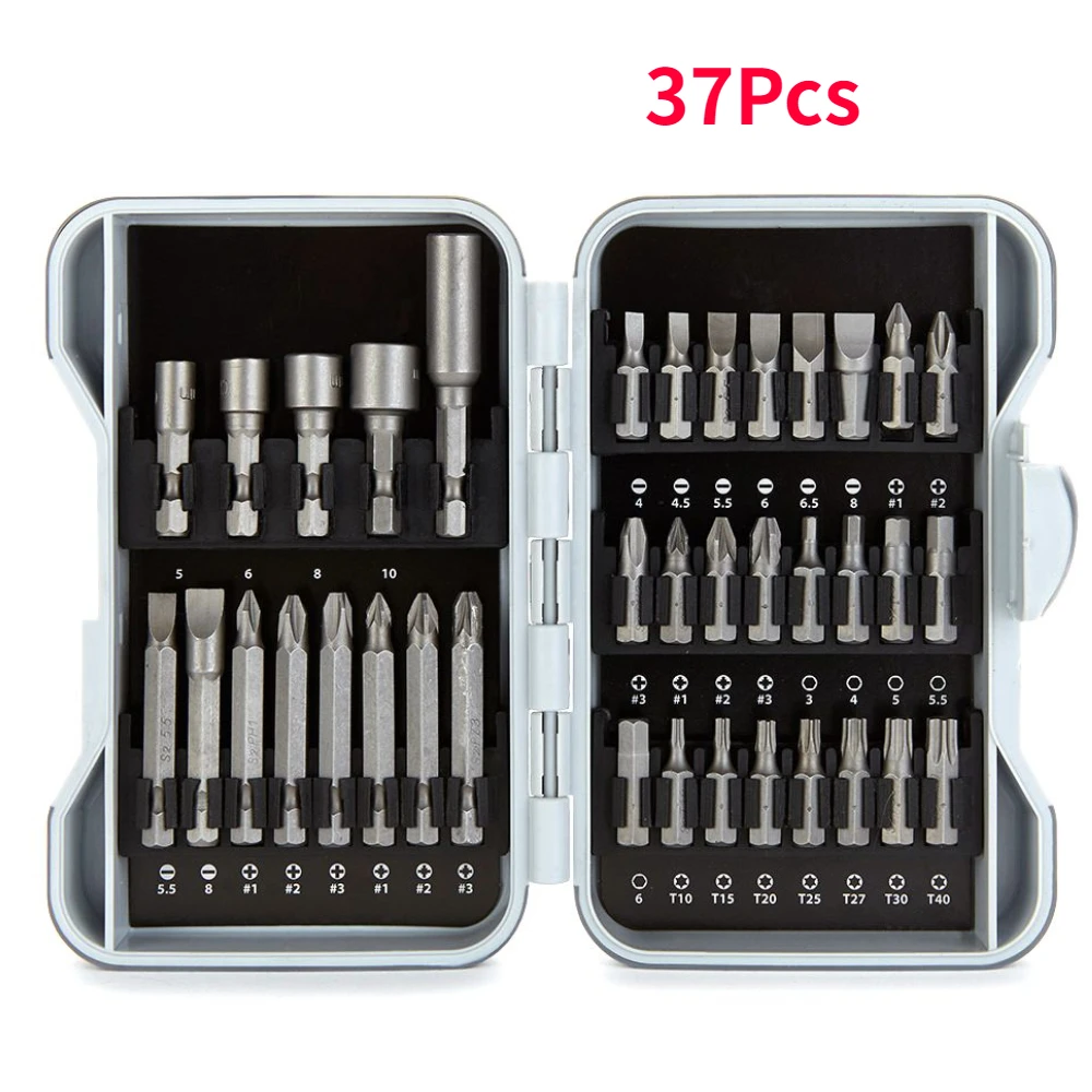 Krachtige 34/37pcs Screwdriver Bit Screwdriver Bit Socket Set Hand ...
