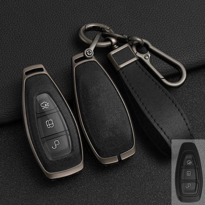 Zinc-Alloy-PU-Leather-Full-Cover-Car-Key-Case-for-Ford-Focus-3-4-ST ...