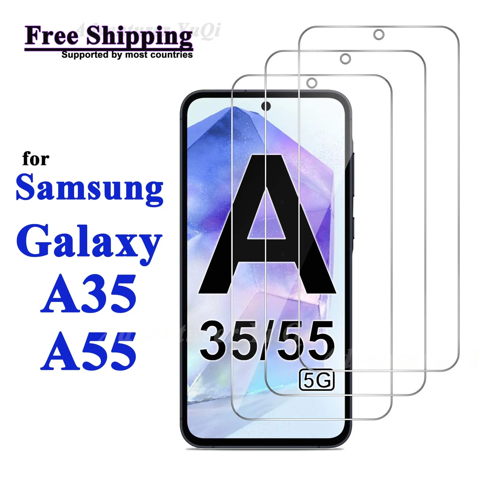 Screen-Protector-For-Samsung-A35-A55-Galaxy-5G-Tempered-Glass-HD ...