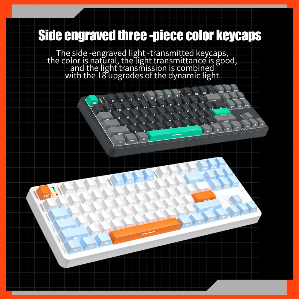 FURYCUBE G87 Gasket 87 Keys PBT Keycaps Wired Mechanical Keyboard | Unendingtech
