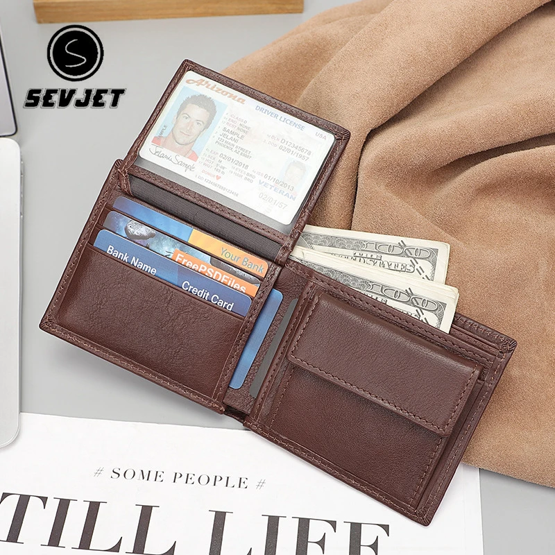 Genuine-Leather-Men-Short-Wallets-Bifold-Money-Clip-Casual-Coin-Purse ...
