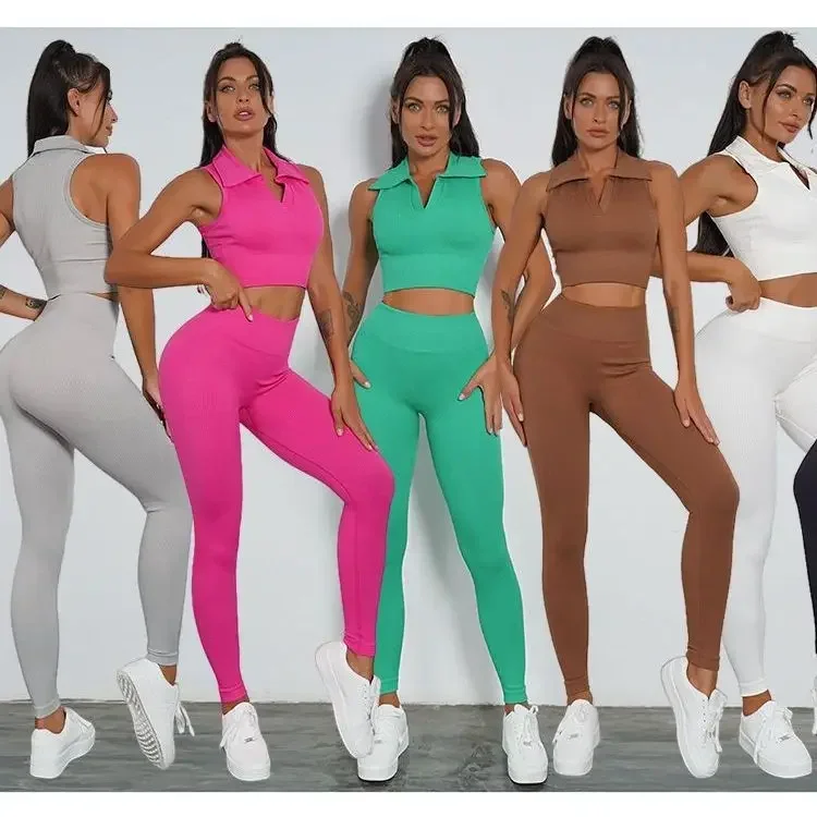 Seamless-Yoga-Sets-Sports-Fitness-High-Waist-Hip-lifting-Pants-Shockproof-Bra-Suits-Workout ...