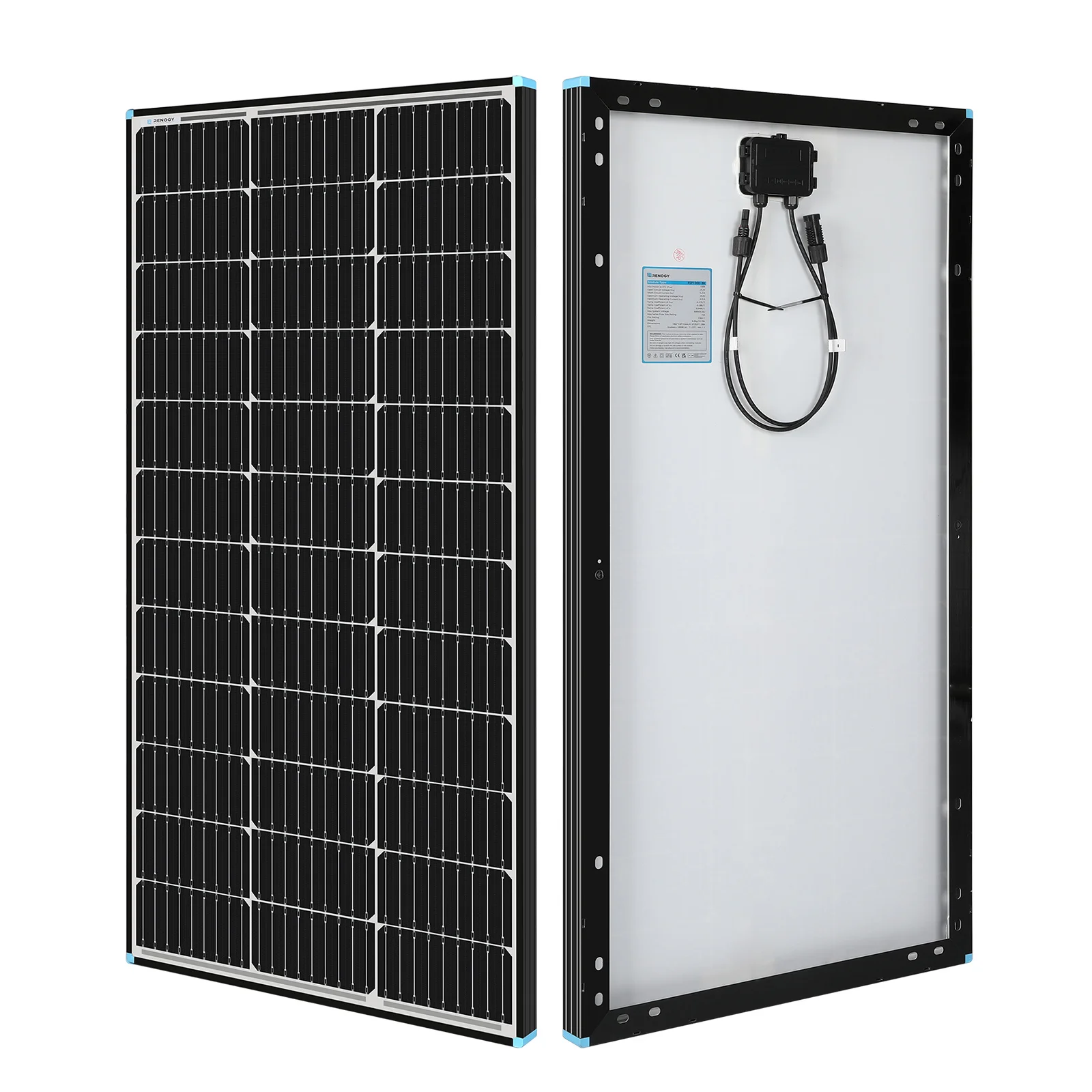 Renogy-Black-Frame-100W-Solar-Panel-Monocrystalline-12V-Off-Grid-Power ...
