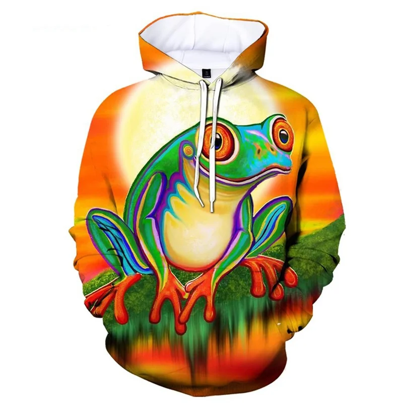 3D-Printed-Colorful-Frogs-Hoodie-For-Men-Funny-Animal-Pattern ...