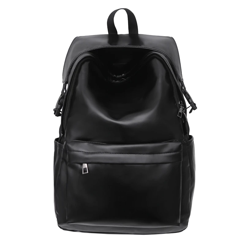 Pu-Backpack-Fashionable-And-Simple-Curved-Shoulder-Strap-Zipper-Solid ...