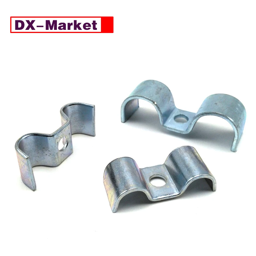 6mm 32mm Zinc Coated Steel Double Clip Clamps , M Type Cable Clips ...