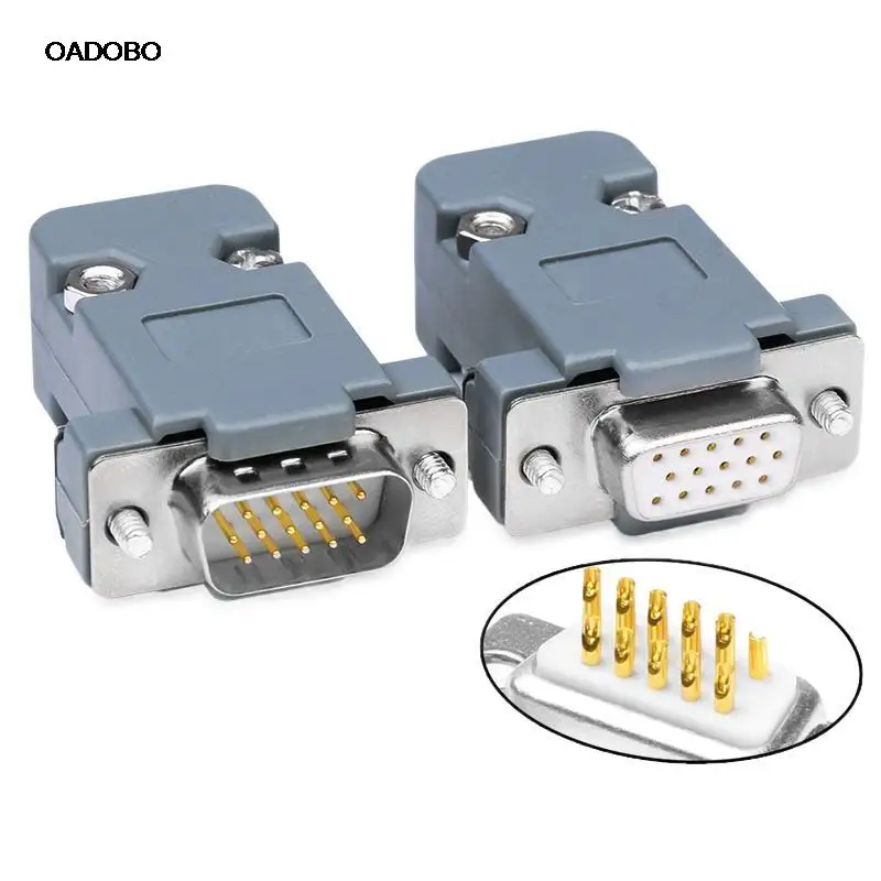 VGA head 3 row 15 pin plug connector VGA video connection welding head ...