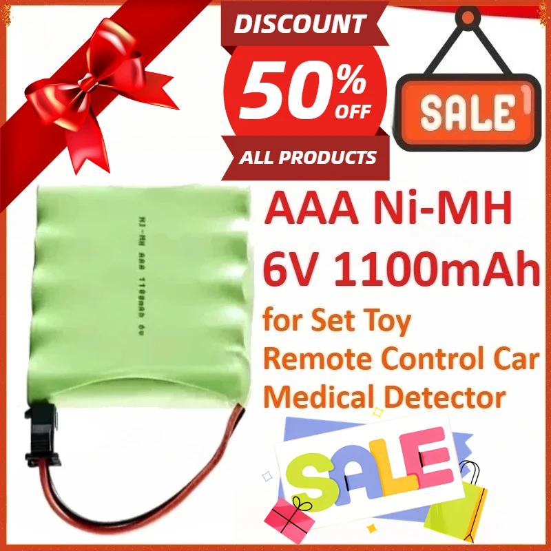 6V 1100mAh AAA Ni-MH Battery Rechargeable Battery For Set Toy/Remote ...
