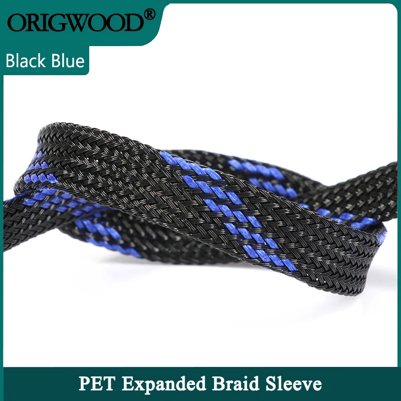1-50m-Black-Blue-PET-Braid-Sleeves-2-50mm-High-Density-Insulated-Snake ...