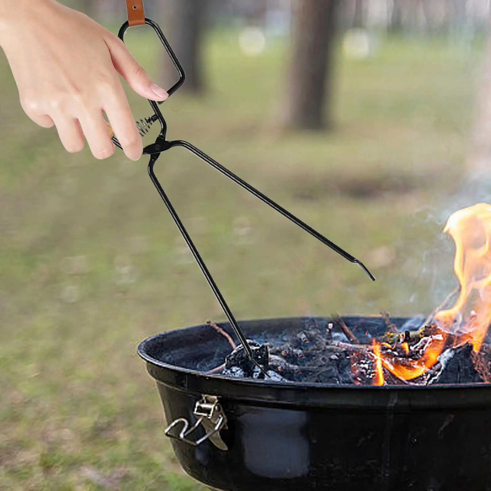 Fire-Tongs-Iron-Compact-Fireplace-Tongs-Log-Grabber-for-Camping-BBQ ...