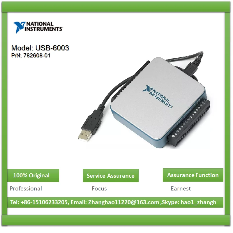 NI USB-6003 782608-01 Multifunction DAQ Data Acquisition Card for 8AI 16-bit 2AO Digital I/O Labview