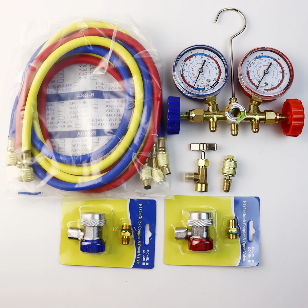 For-R12-R22-R404A-R134A-Refrigerant-Manifold-Gauge-SET-Air-Condition ...
