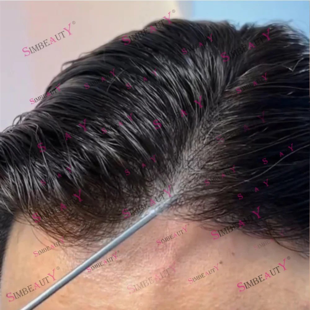 Super-Ultra-Thin-Skin-0-02mm-80-Density-Natural-Hairline-Men-Toupee ...