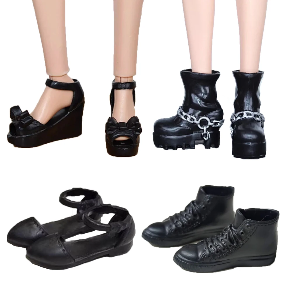 30cm-Doll-Shoes-Black-Super-Model-Boots-Figure-Doll-Sandals-1-6-Doll ...