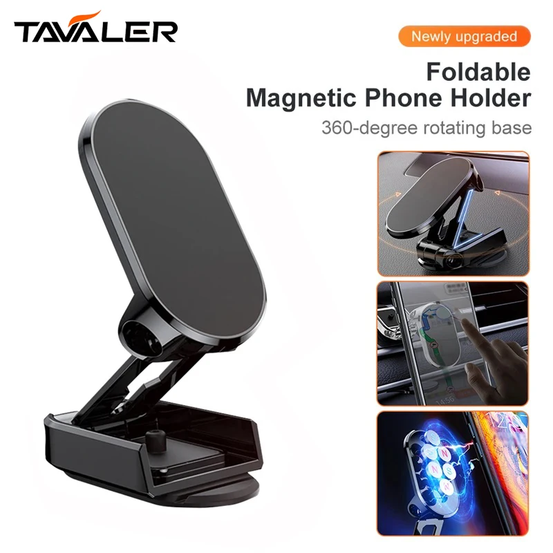 F9-Magnetic-Mobile-Phone-Holder-For-Car-Metal-Creative-Car-Folding ...